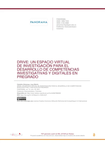 DRIVE: UN ESPACIO VIRTUAL DE INVESTIGACIÓN PARA EL DESARROLLO DE ...