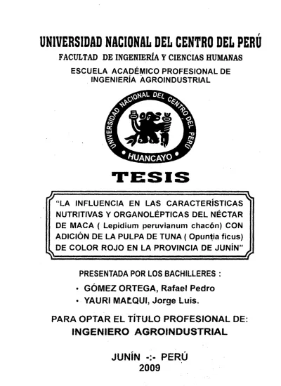 La influencia en las características nutritivas y organolépticas del ...