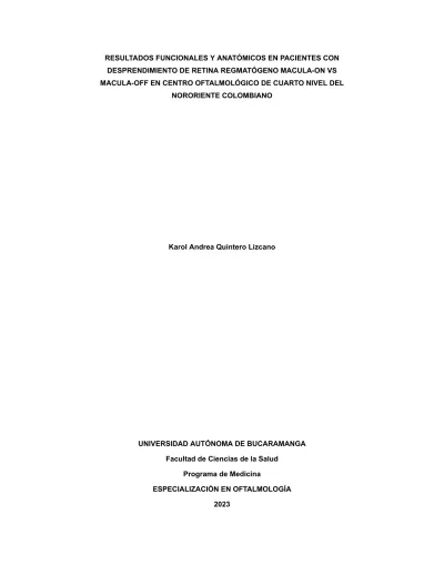 Resultados funcionales y anatómicos en pacientes con desprendimiento de ...