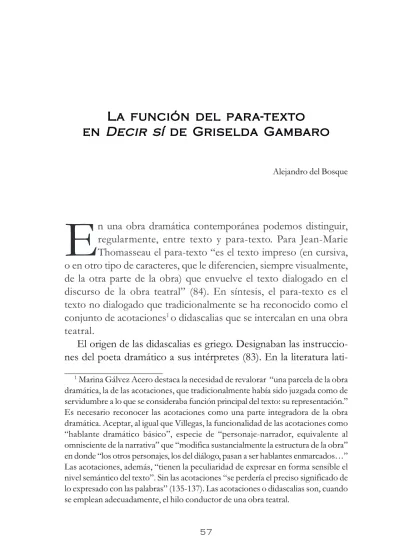 Vista de LA FUNCIÓN DEL PARA-TEXTO EN DECIR SÍ DECIR SÍ DE GRISELDA GAMBARO