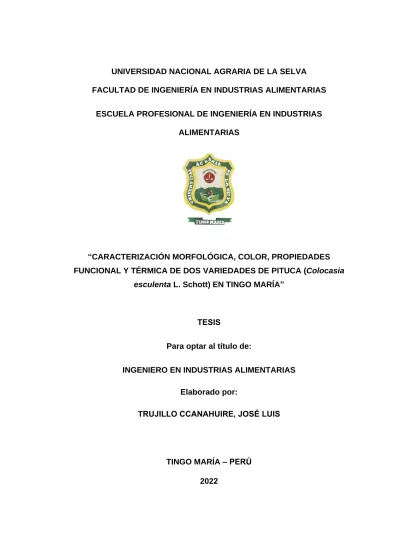 Caracterización morfológica, color, propiedades funcional y térmica de ...