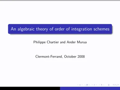An algebraic theory of order of integration schemes