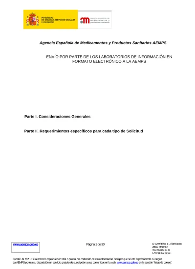 Agencia Española de Medicamentos y Productos Sanitarios AEMPS ENVÍO POR ...