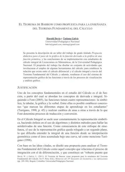 El teorema de barrow como propuesta para la enseñanza del teorema ...