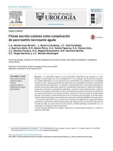 Fístula escroto-cutánea como complicación de pancreatitis necrosante aguda