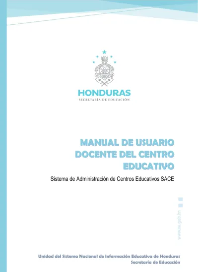 MANUAL DE USUARIO DOCENTE DEL CENTRO EDUCATIVO. Sistema de ...