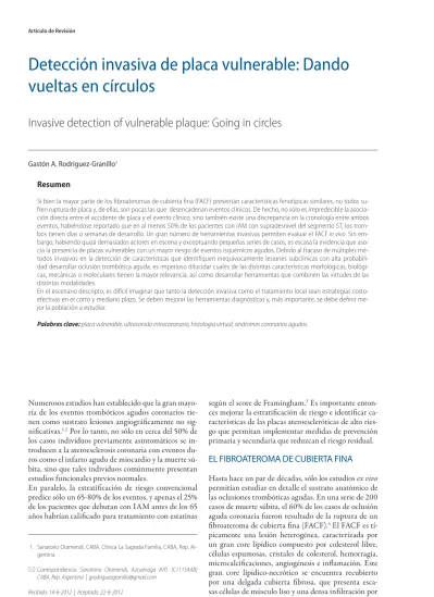 Detección invasiva de placa vulnerable: Dando vueltas en círculos