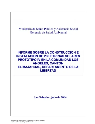 MANUAL PARA EL USO Y MANTENIMIENTO DE LAS LETRINAS SOLARES PROTOTIPO