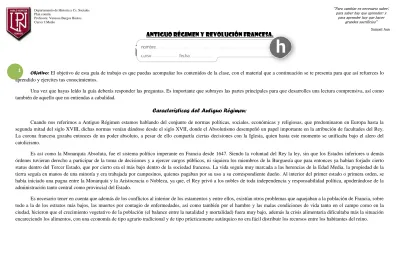 Antiguo Régimen y Revolución Francesa. Características del Antiguo Régimen: