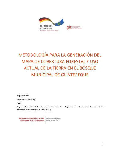 METODOLOGÍA PARA LA GENERACIÓN DEL MAPA DE COBERTURA FORESTAL Y USO ...