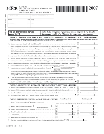 Leer las instrucciones para la Forma 502CR