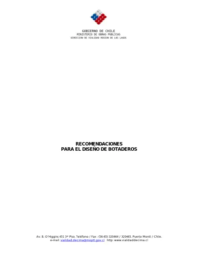 RECOMENDACIONES PARA EL DISEÑO DE BOTADEROS