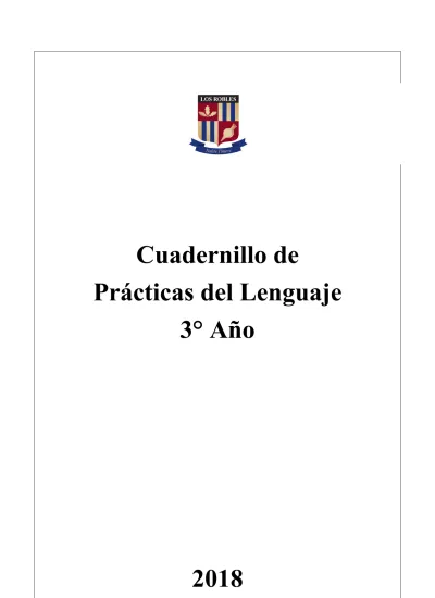 Cuadernillo de Prácticas del Lenguaje 3 Año