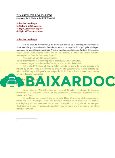 DINASTIA DE LOS CAPETO (Alumnos de 2º Historia del CEU-Madrid)