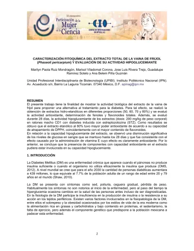 CARACTERIZACIÓN FITOQUÍMICA DEL EXTRACTO TOTAL DE LA VAINA DE FRIJOL ...