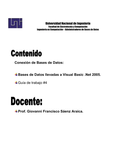 Prof. Giovanni Francisco Sáenz Araica.