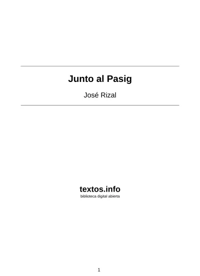 Junto al Pasig. José Rizal. textos.info biblioteca digital abierta