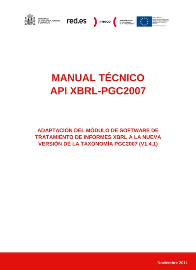 MANUAL TÉCNICO API XBRL-PGC2007 ADAPTACIÓN DEL MÓDULO DE SOFTWARE DE ...