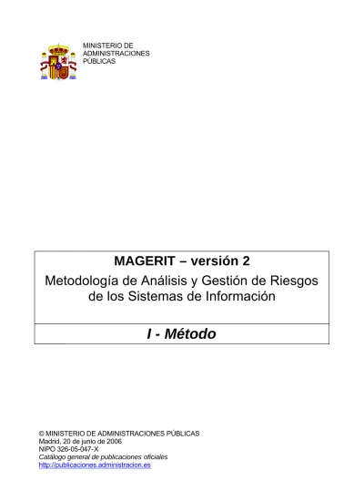 Herramientas - I - Método. MAGERIT versión 2 Metodología de Análisis y ...