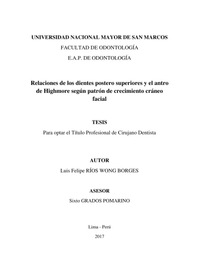 Relaciones de los dientes postero superiores y el antro de Highmore ...
