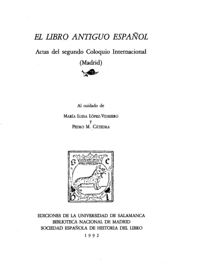 EL LIBRO ANTIGUO ESPAÑOL
