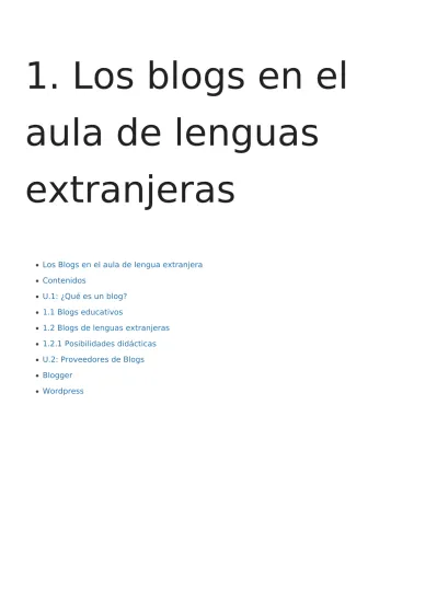 1. Los blogs en el aula de lenguas extranjeras
