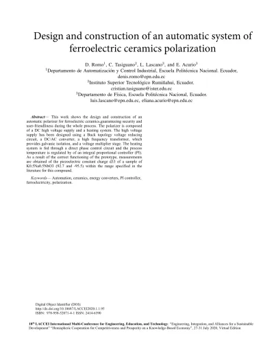 Design and construction of an automatic system of ferroelectric ...