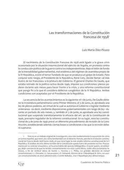 Las transformaciones de la Constitución francesade 1958