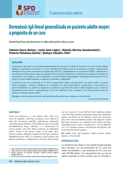 Dermatosis IgA lineal generalizada en paciente adulto mayor: a ...