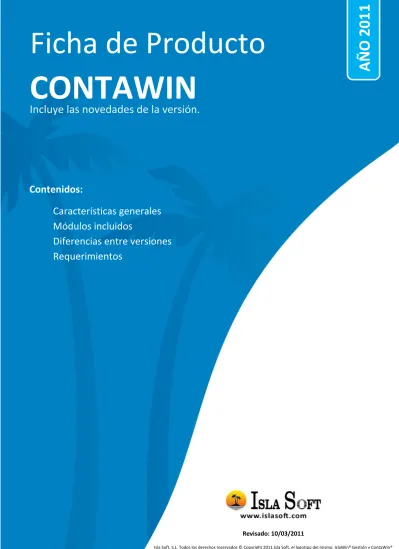 CONTAWIN. Ficha de Producto AÑO Incluye las novedades de la versión ...