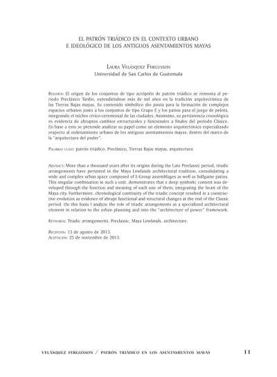 El patrón triádico en el contexto urbano e ideológico de los antiguos ...
