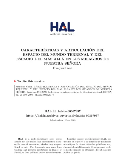 CARACTERÍSTICAS Y ARTICULACIÓN DEL ESPACIO DEL MUNDO TERRENAL Y DEL ...