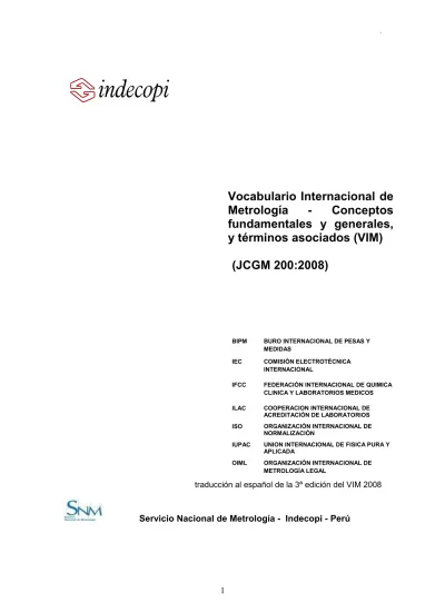 Vocabulario Internacional de Metrología - Conceptos fundamentales y ...