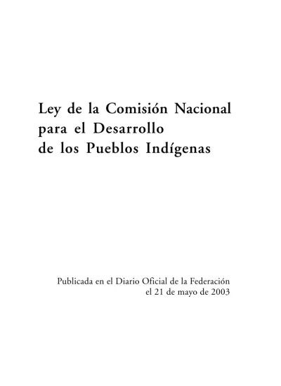 Ley de la Comisión Nacional para el Desarrollo de los Pueblos Indígenas