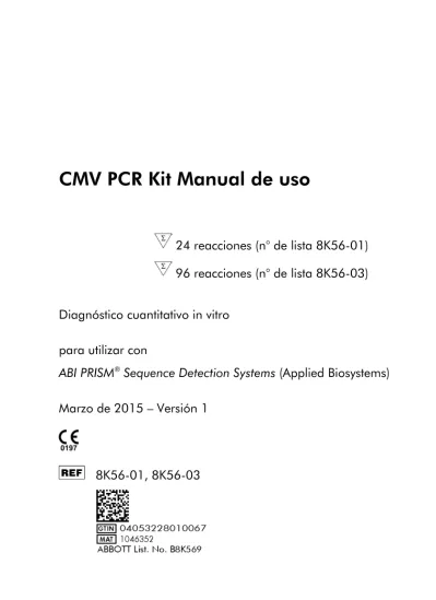 Análisis - CMV PCR Kit Manual de uso