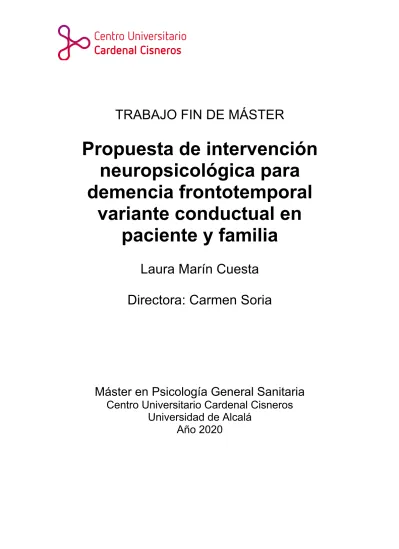 Propuesta de intervención neuropsicológica para demencia frontotemporal ...