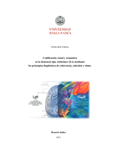 Codificación visual y semántica en la demencia tipo Alzheimer (EA ...