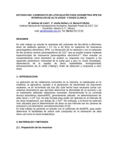 ESTUDIO DEL CARBONATO DE LITIO-SILICÓN PARA DOSIMETRIA RPE EN ...