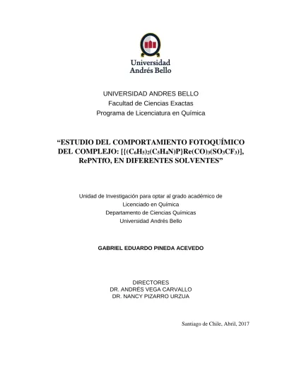 Estudio del comportamiento fotoquímico del complejo :|b[{(C6H5)2(C5H4N ...