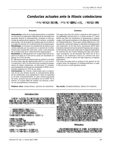 Conductas actuales ante la litiasis coledociana