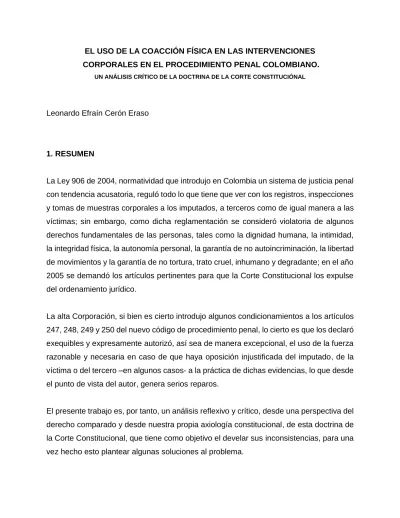 EL USO DE LA COACCIÓN FÍSICA EN LAS INTERVENCIONES CORPORALES EN EL ...