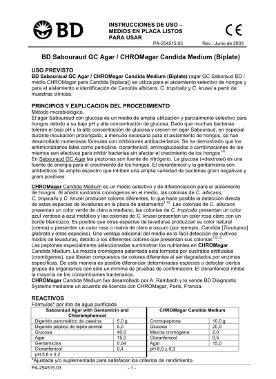 BD Sabouraud GC Agar / CHROMagar Candida Medium (Biplate)