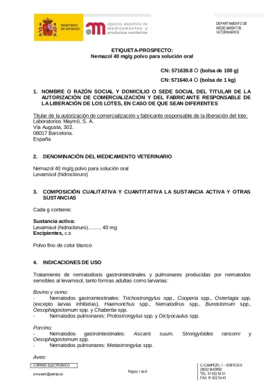 ETIQUETA-PROSPECTO: 3. COMPOSICIÓN CUALITATIVA Y CUANTITATIVA LA ...