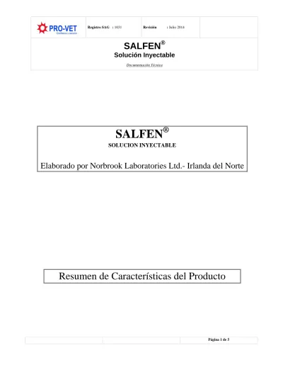SALFEN SOLUCION INYECTABLE
