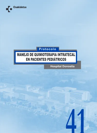PROTOCOLO DE MANEJO DE QUIMIOTERAPIA INTRATECAL EN PACIENTES PEDIÁTRICOS