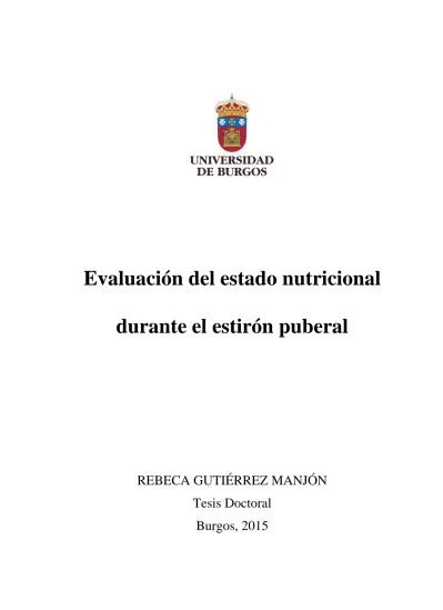 Evaluación del estado nutricional durante el estirón puberal