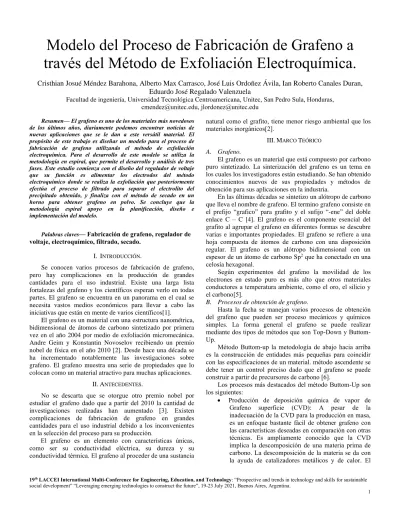Modelo del Proceso de Fabricación de Grafeno a través del Método de ...