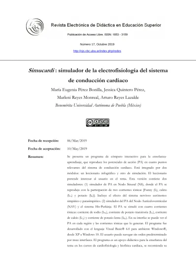 Simucardi : simulador de la electrofisiología del sistema de conducción ...