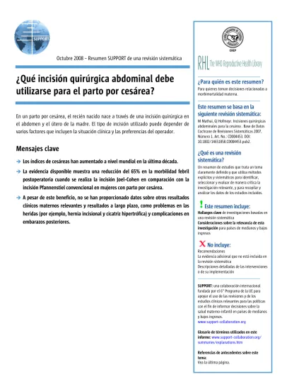 Qué incisión quirúrgica abdominal debe utilizarse para el parto por ...