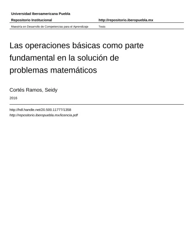 Las operaciones básicas como parte fundamental en la solución de ...